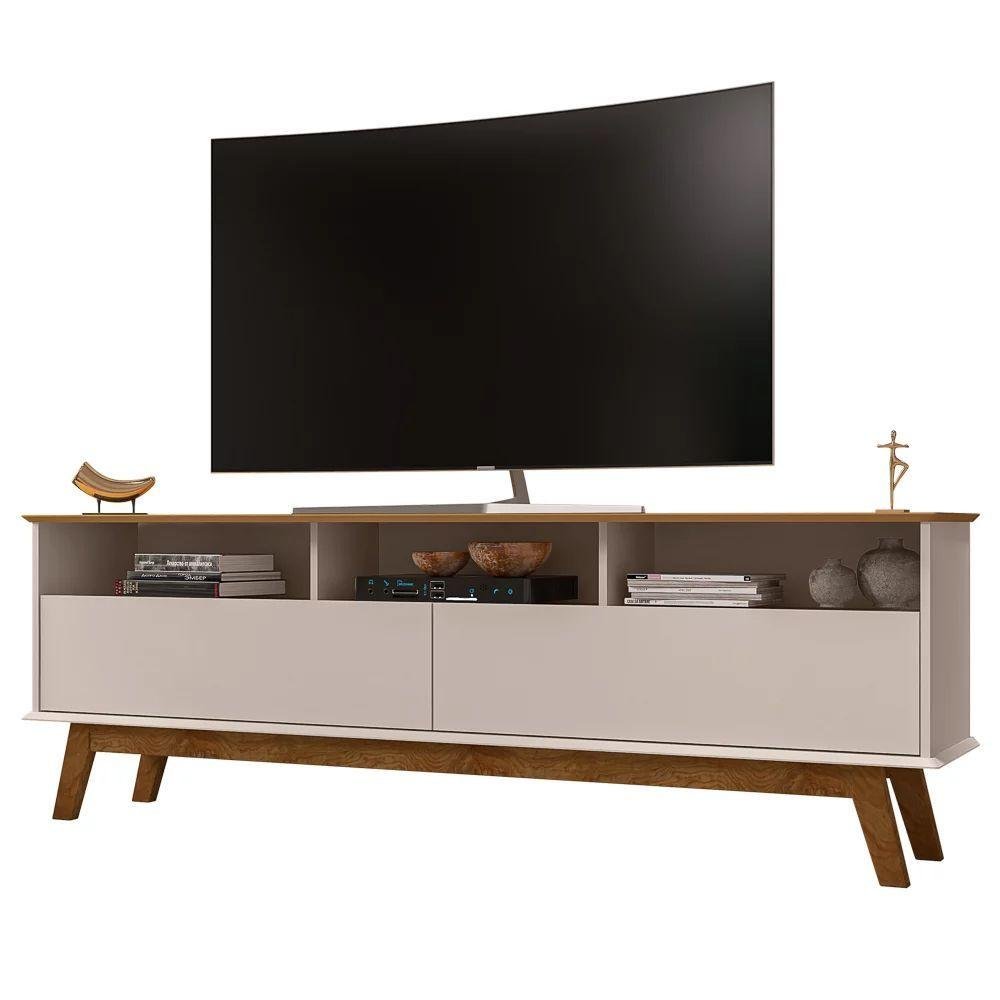 Rack Bancada para Tv até 65 Polegadas Elegant Cinamomo/off White - Bechara | MadeiraMadeira