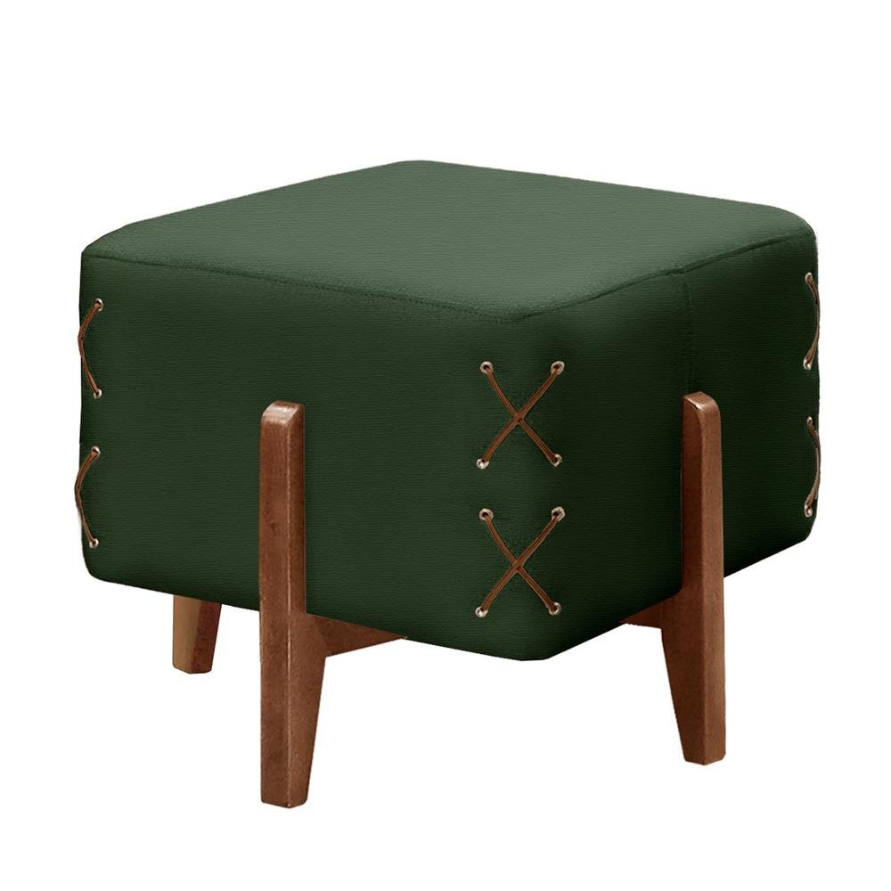Puff Banqueta Eros Luxo Madeira Maciça Castellar Móbile Veludo Verde ...