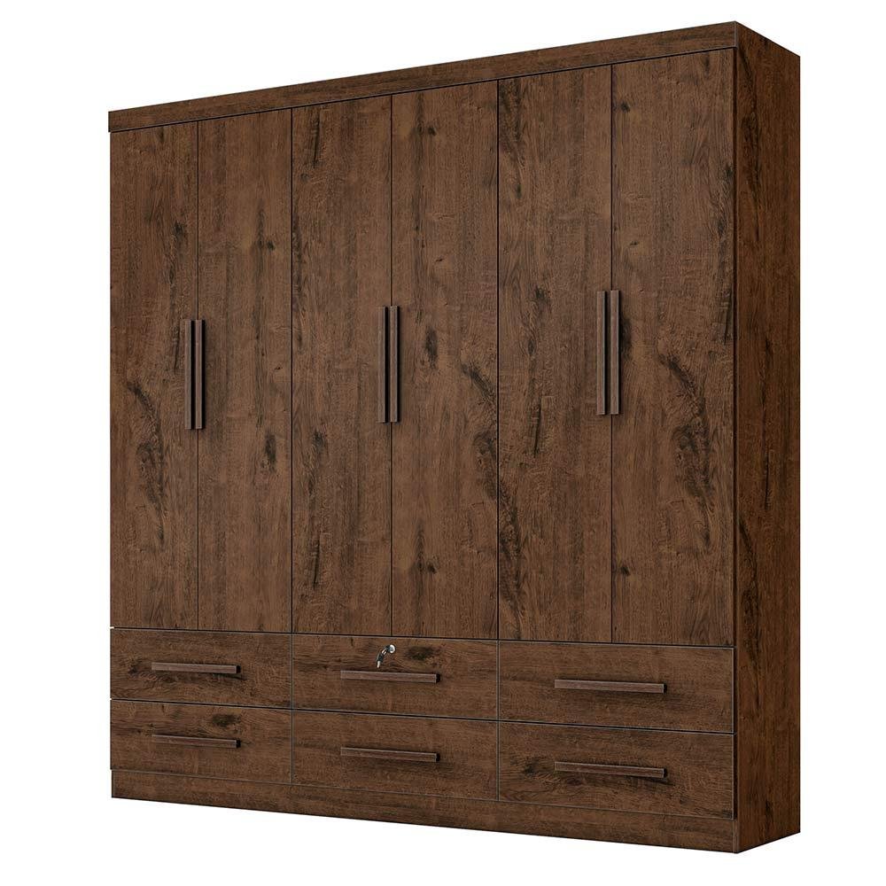 Guarda Roupa Casal Grande 6 Portas Jacarandá Maximus Plus Zanzini ...