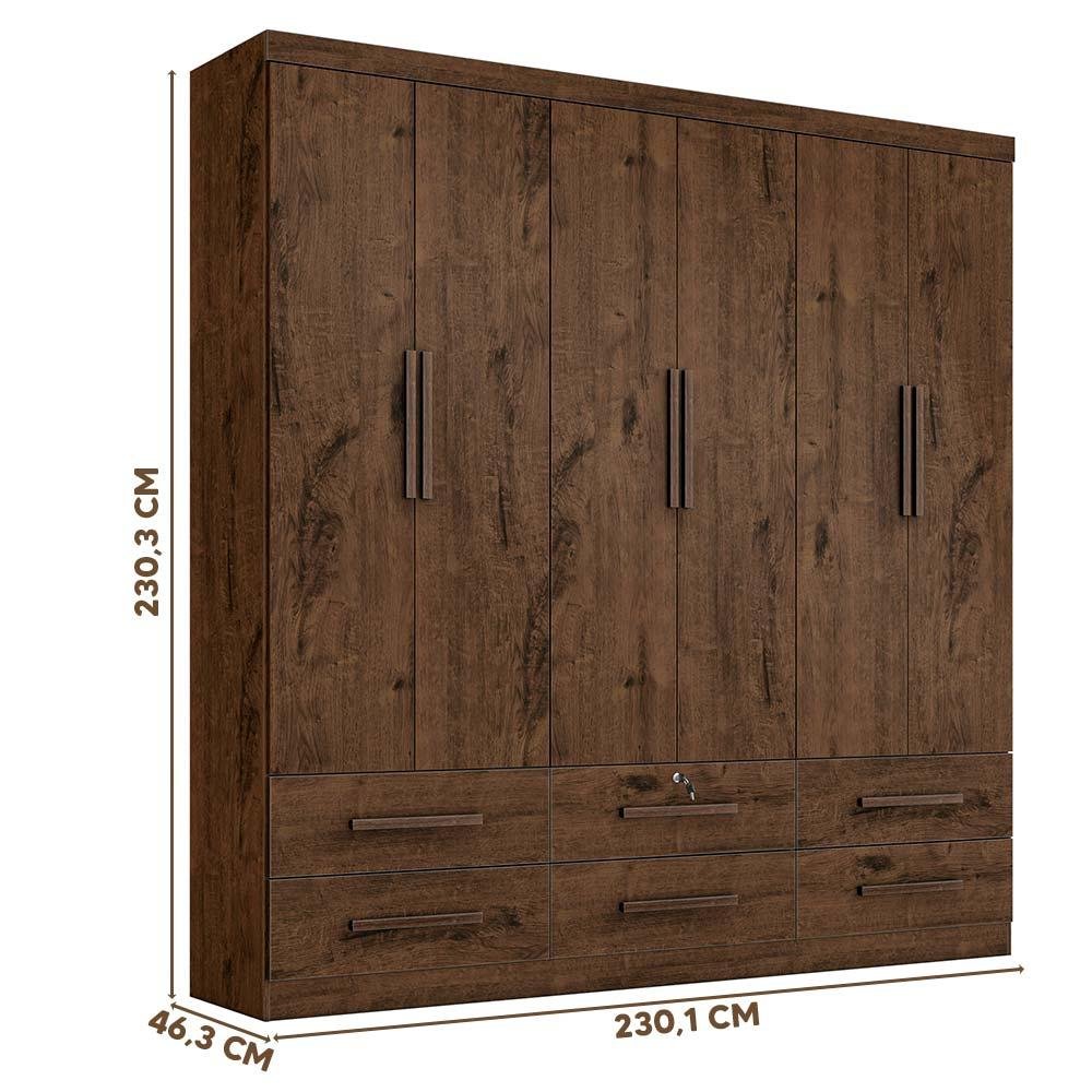 Guarda Roupa Casal Grande 6 Portas Jacarandá Maximus Plus Zanzini ...