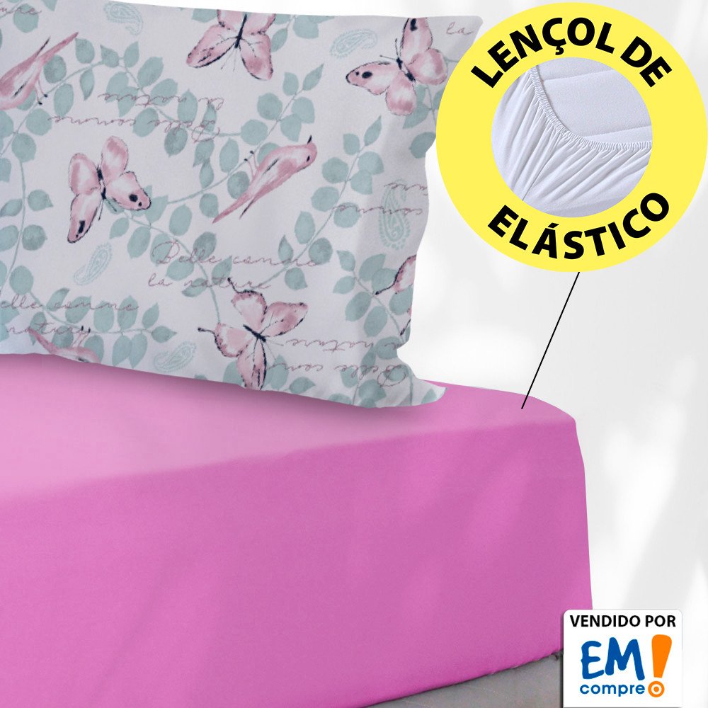 Jogo de Cama Lençol Casal 100% Algodão com Elástico Estampado Edromania ...