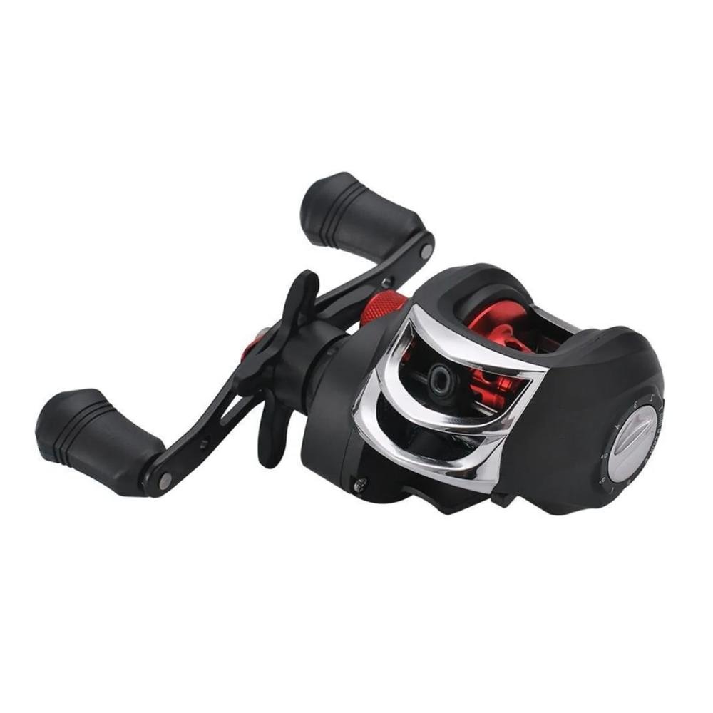 Carretilha Manivela Direita LK201 3 Rolamentos Vermelha - Deyu ...