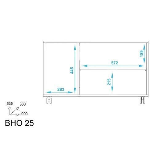 Armário Aparador Buffet 3 Portas Bp Fosco Bho25 - Branco | MadeiraMadeira