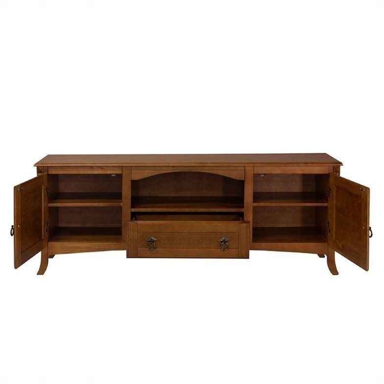 Rack Marselha em Madeira Maciça de Pinus 2 Portas 1 Gaveta e 1 Nicho ...