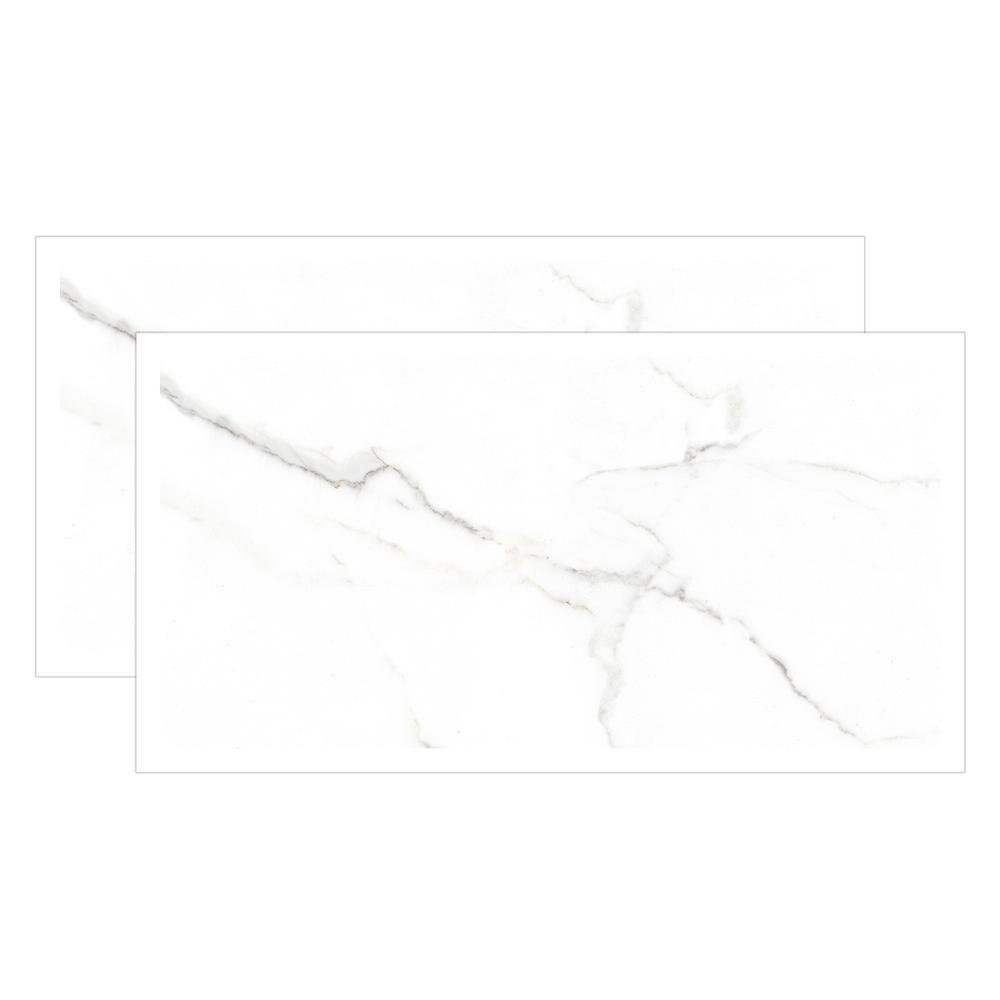 Piso Brilhante Borda Bold Selah White 38X75Cm | MadeiraMadeira