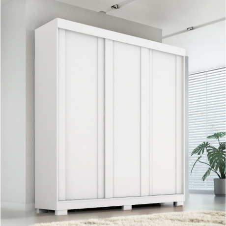 Guarda Roupa Samira 3pts Branco ACP Móveis 100%MDF | MadeiraMadeira