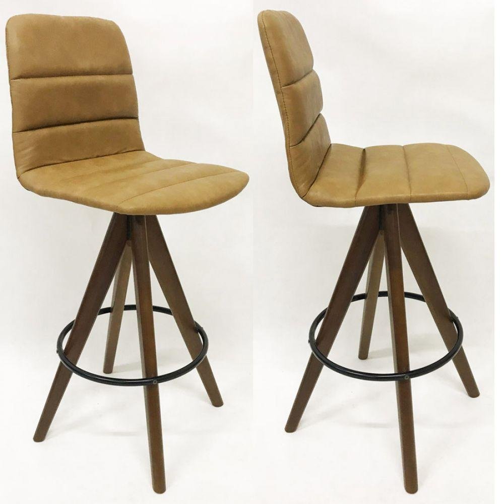 Kit 2 Banquetas Helena Gomada Caramelo Base Giratória | MadeiraMadeira
