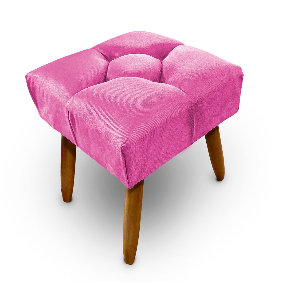 Puff Para Sala ou Quarto Quadrado Banqueta Pufes Kasi Rosê | MadeiraMadeira