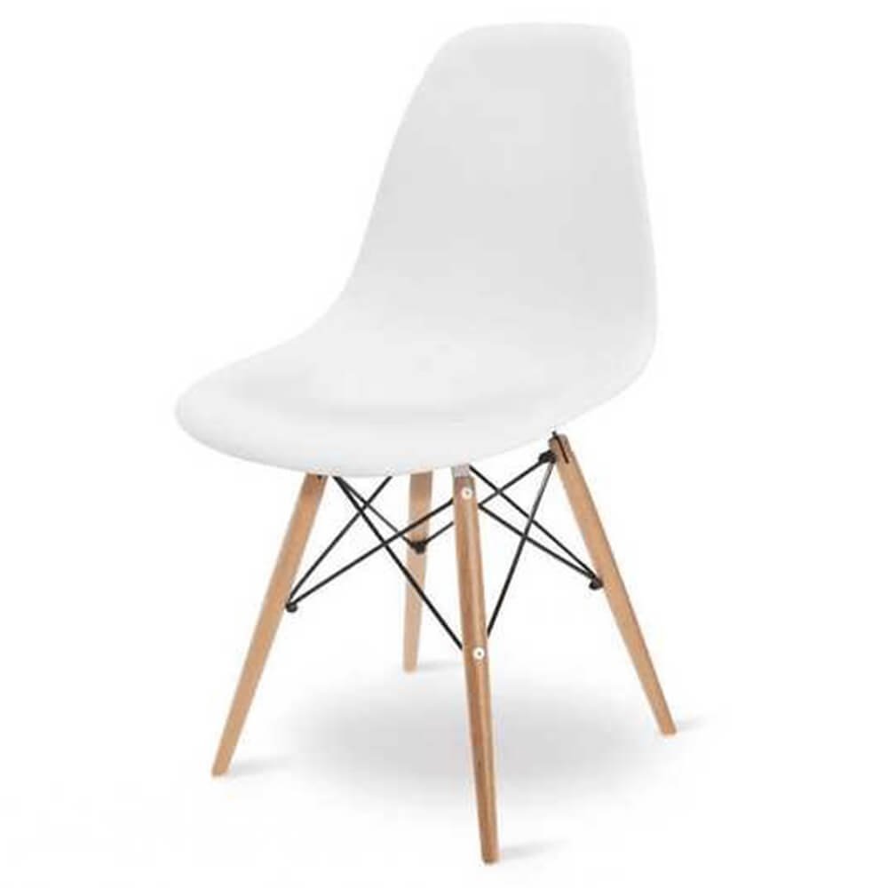Cadeira Charles 1102 em Polipropileno e Base Madeira OR Design Cor ...