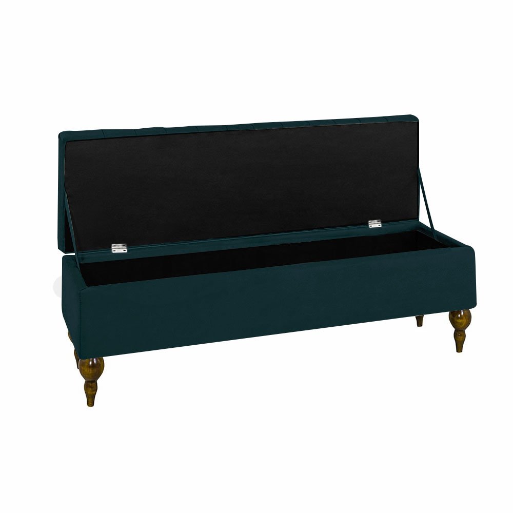 Cabeceira de Cama Box Casal Queen + Calçadeira Baú Estofada 1.60 Cm Bia ...