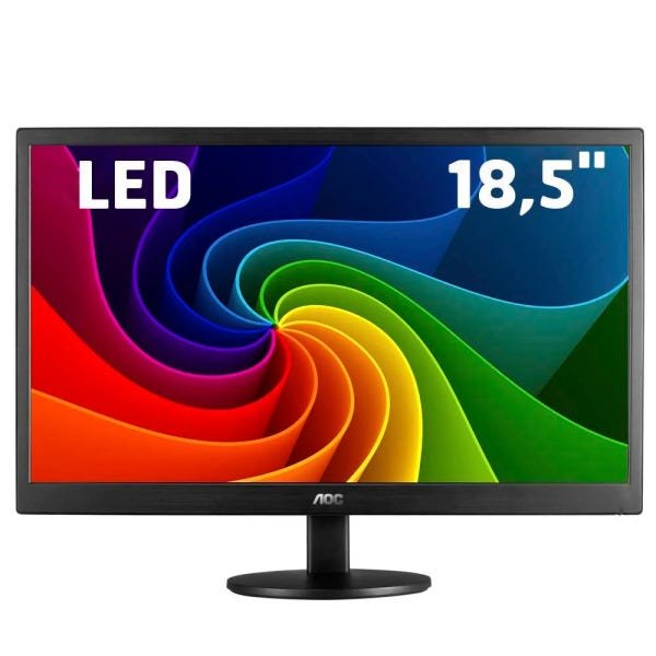 Monitor LED 18.5 Aoc E970Swnl Widescreen Vga Preto | MadeiraMadeira