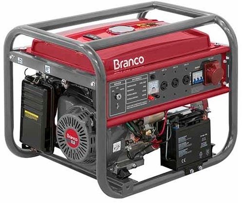 Gerador de Energia Branco B4T 8000E 6.5 kva Partida Elétrica | MadeiraMadeira