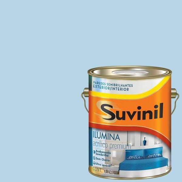 Tinta Acrílica Semi Brilho Suvinil Azul-bebê 3,6lts | MadeiraMadeira