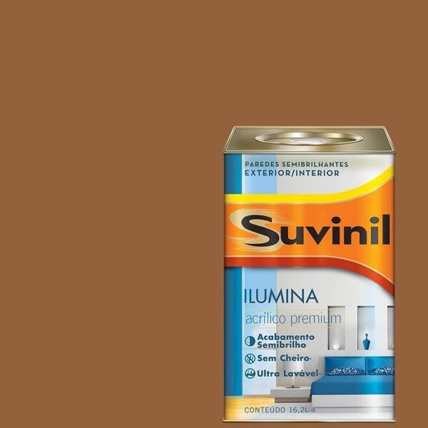 Tinta Acrílica Semi Brilho Suvinil Marrom Conhaque 18lts | MadeiraMadeira