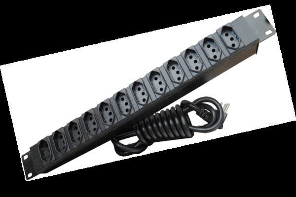 Régua Calha PDU 12 Tomadas Padrão NBR 14136 10A. Modelo 19 Polegadas ...
