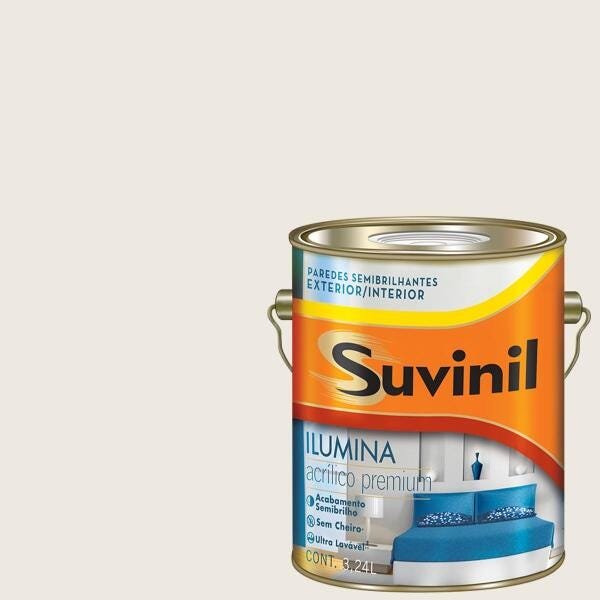 Tinta Acrílica Semi Brilho Suvinil Gelo Seco 3,6lts | MadeiraMadeira