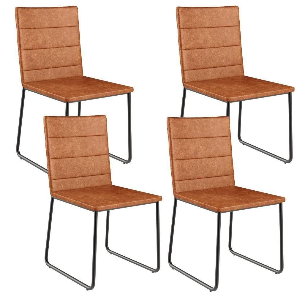 Kit 04 Cadeiras Decorativa Estofada para Sala de Jantar Preto Maya L02 ...