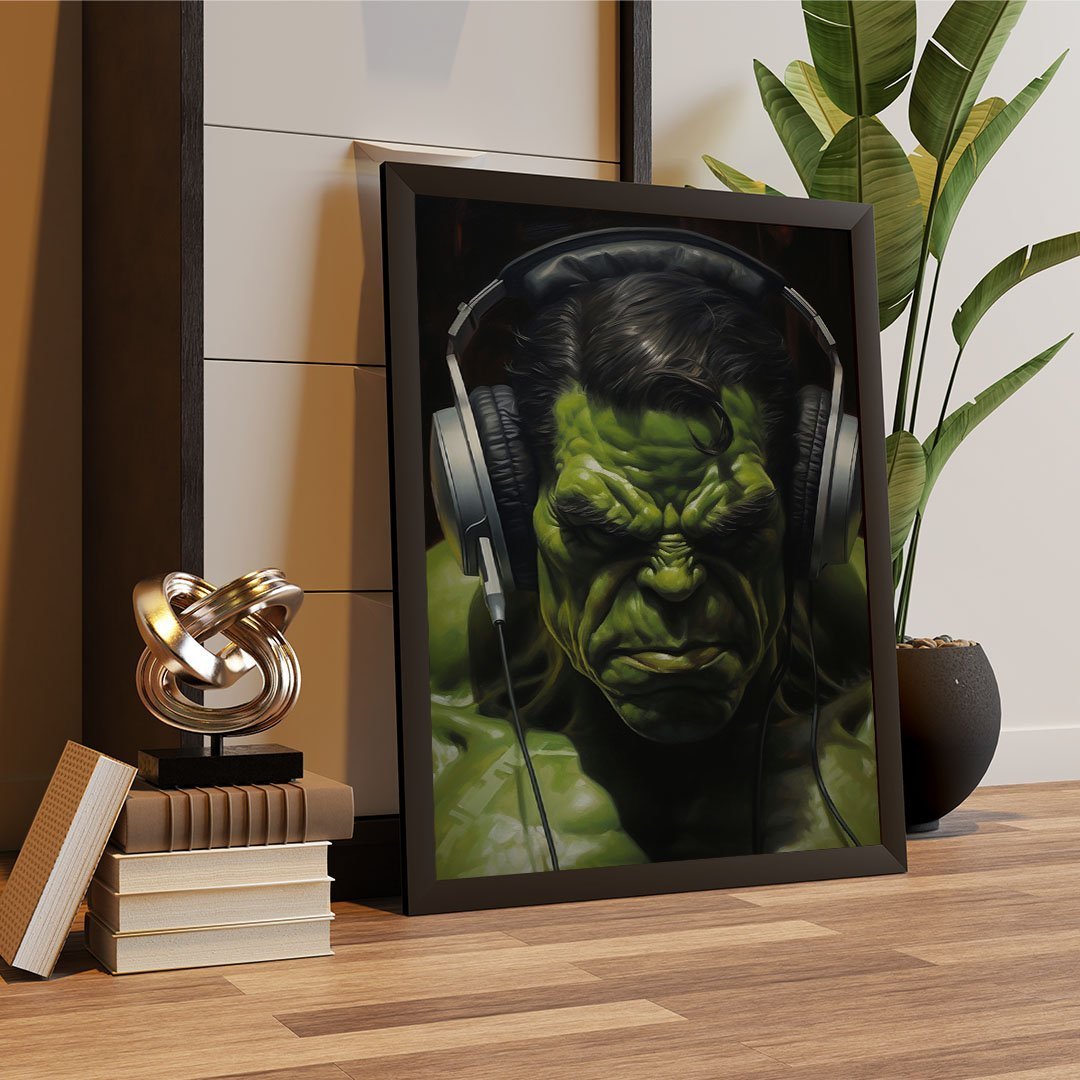 Quadro para Decoração de Quarto Motivação Academia Hulk Fone ...