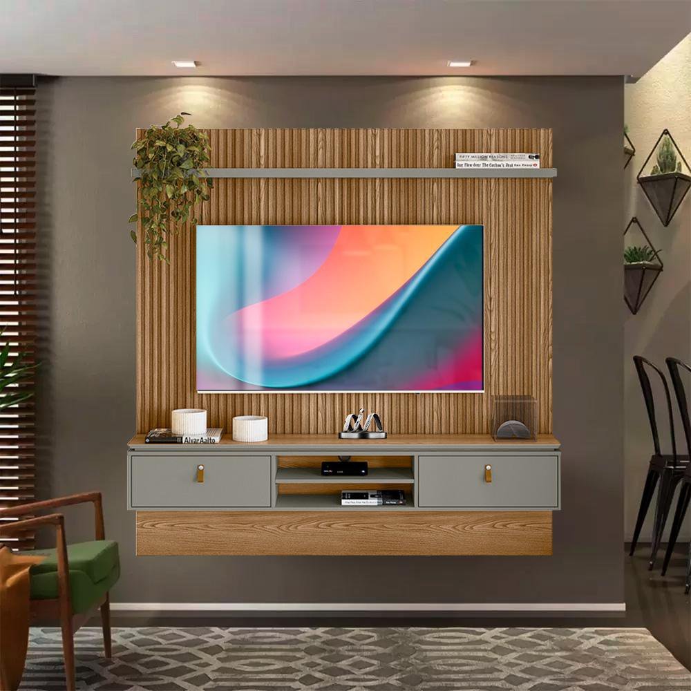 Home Ripado Suspenso TV 75 Polegadas Amêndoa Titânio ShopJm ...