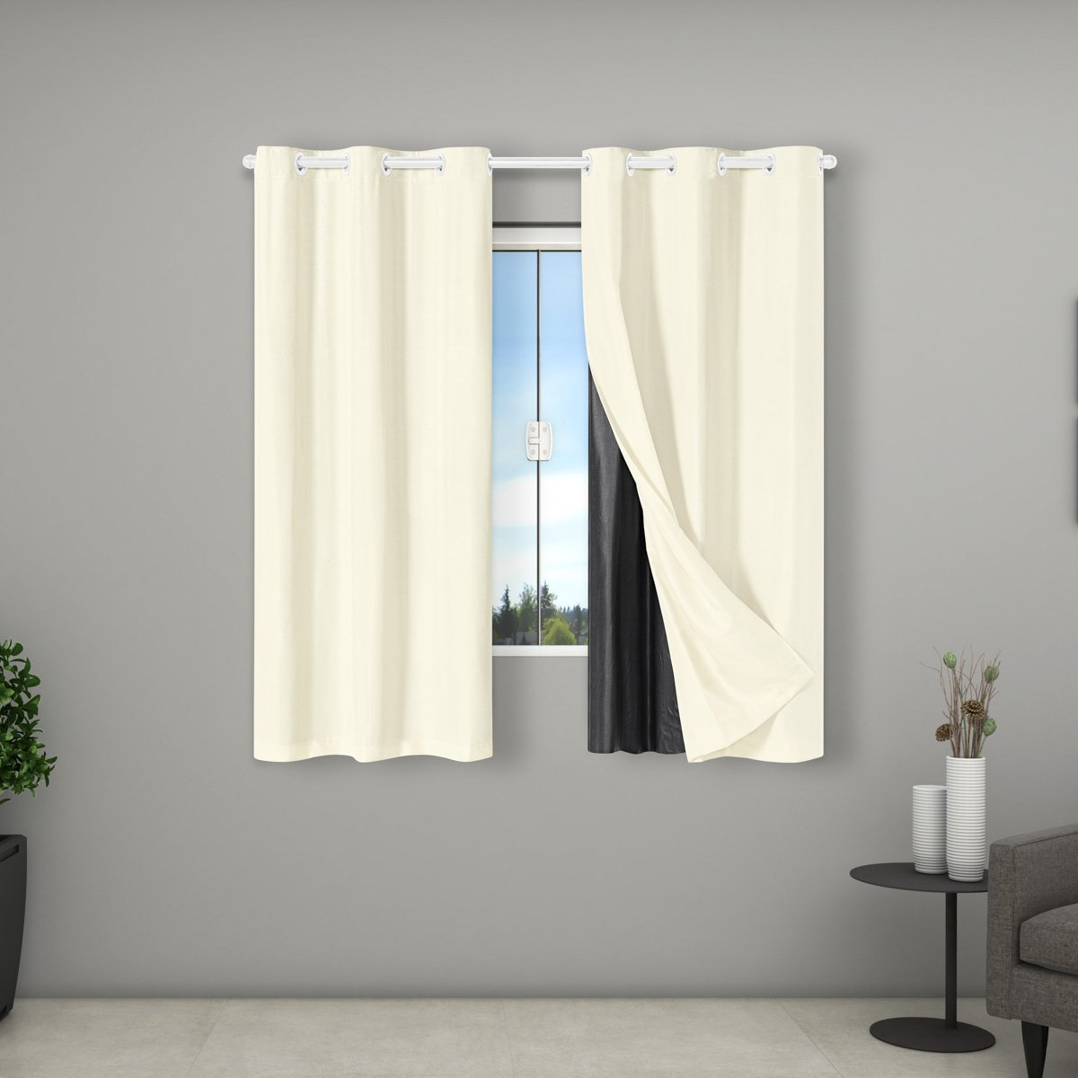 Cortina 100% Blackout com Tecido 2,70m X 1,60m Sala Janela Quarto ...