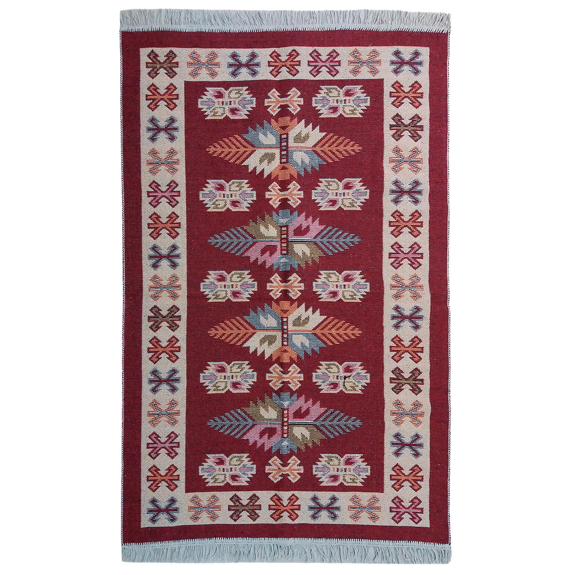 Tapete Sala Kilin Gashgai 100x140 Dupla Face Tribal 1 Red | MadeiraMadeira