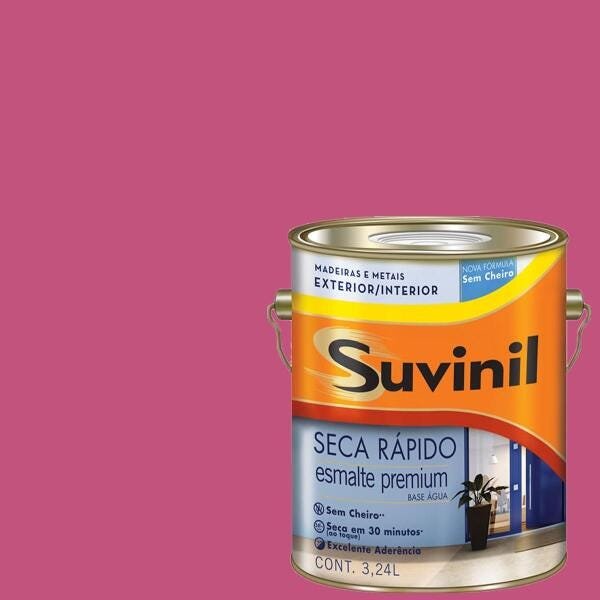 Tinta Esmalte Base Água Brilhante Suvinil Magenta 3,6lts | MadeiraMadeira