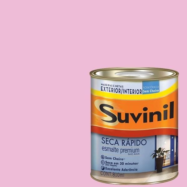 Tinta Esmalte Base Água Brilhante Suvinil Rosa-biquíni 900ml ...