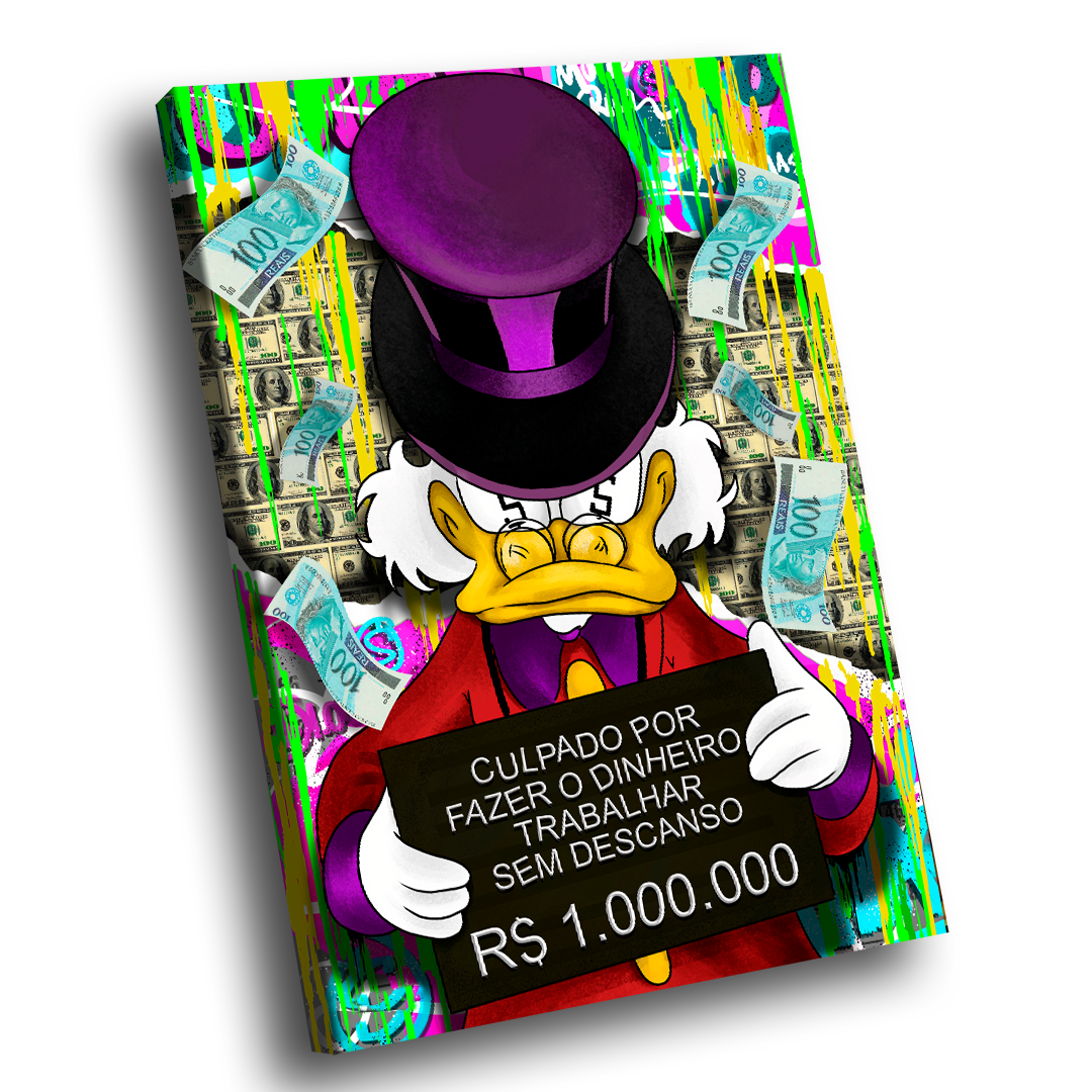Quadro Tio Patinhas Culpado -- BR ARTES Pequeno 60x40 | MadeiraMadeira