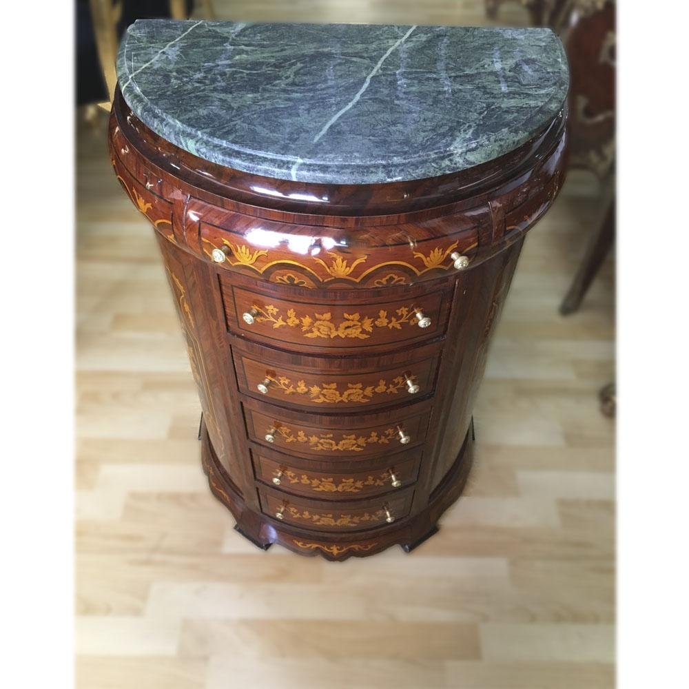 Gaveteiro em Madeira Maquiterri 6 Gavetas Tampo em Mármore | MadeiraMadeira