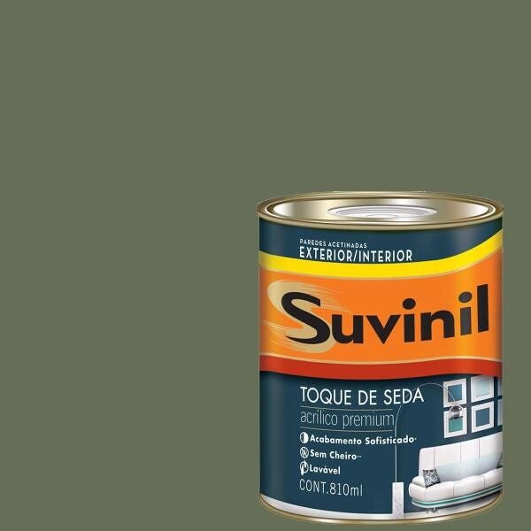 Tinta Acrílica Acetinada Suvinil Verde-exército 900ml | MadeiraMadeira