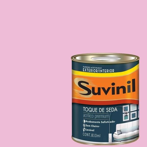 Tinta Acrílica Acetinada Suvinil Rosa-biquíni 900ml | MadeiraMadeira