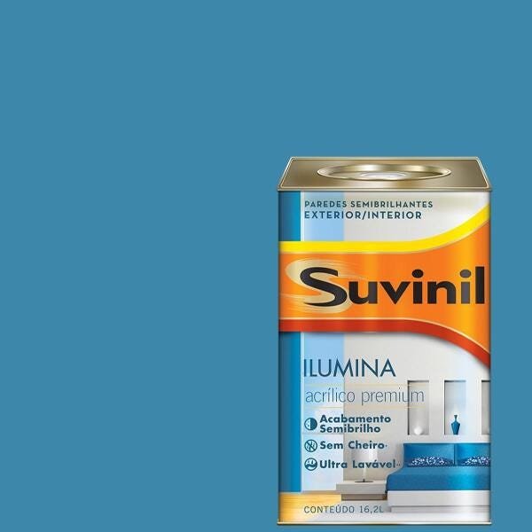 Tinta Acrílica Semi Brilho Suvinil Azul-retrô 18lts | MadeiraMadeira