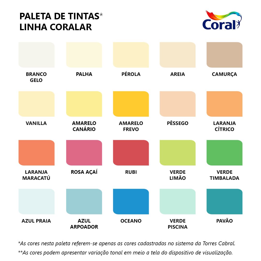 Tinta Acrílica Coralar Mais Desempenho 18 Litros Pérola Fosco Coral ...