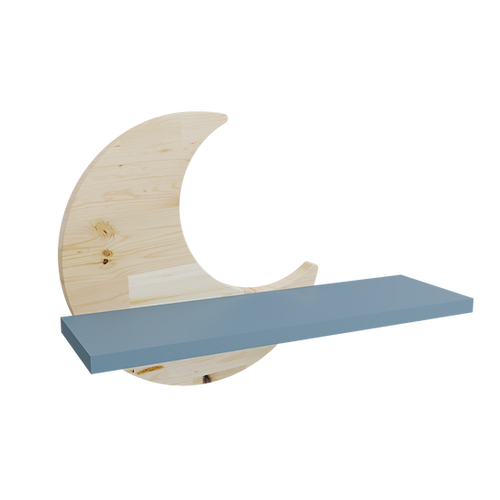 Prateleira Lua Kids Pinus/azul | MadeiraMadeira