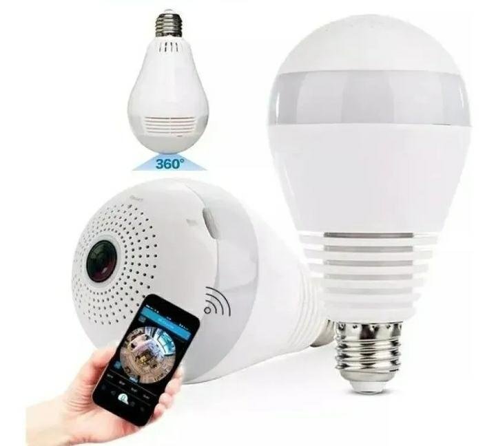Câmera de segurança Lâmpada VTV IP 360 Graus com Wi-Fi - Bivolt ...