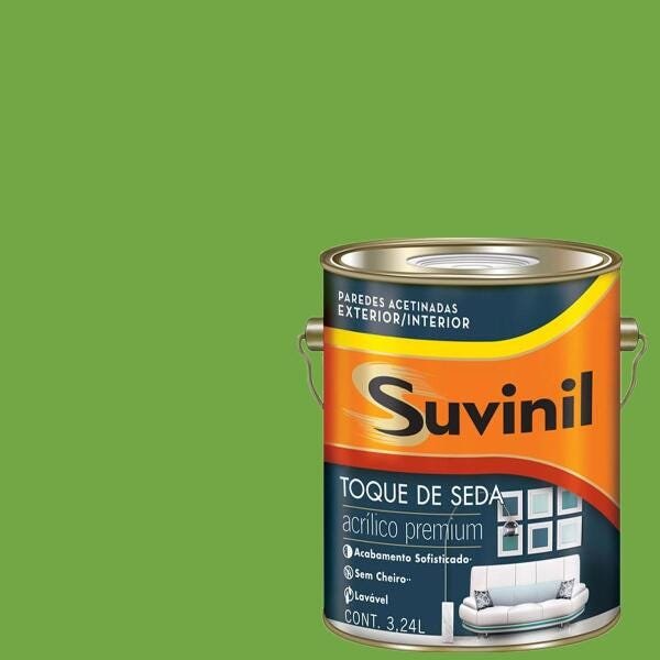 Tinta Acrílica Acetinada Suvinil Verde Fortuna 3,6lts | MadeiraMadeira