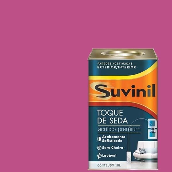 Tinta Acrílica Acetinada Suvinil Rosa-choque 18lts | MadeiraMadeira