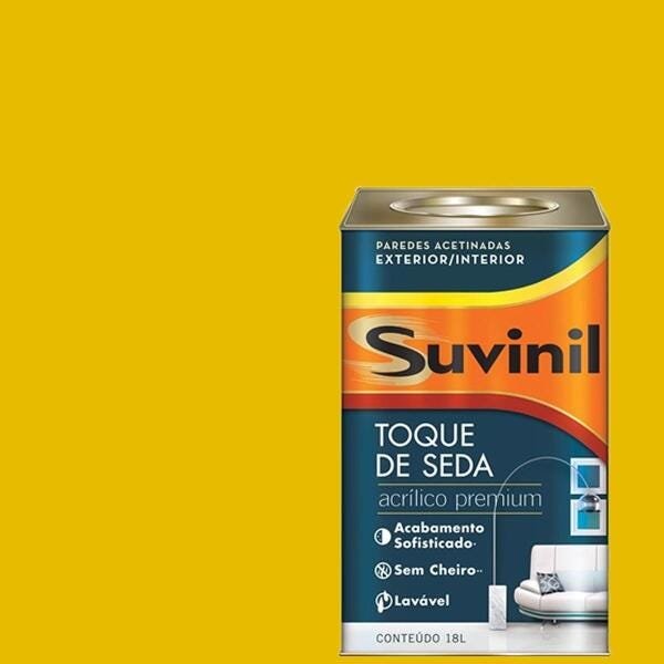 Tinta Acrílica Acetinada Suvinil Mostarda Americana 18lts | MadeiraMadeira