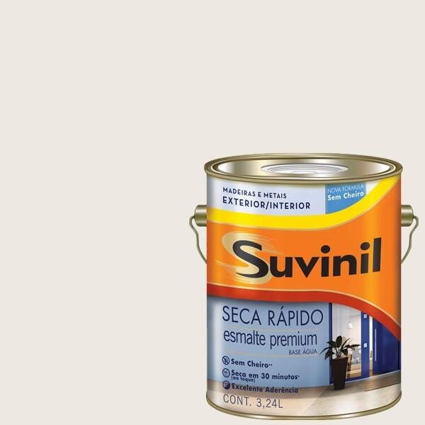 Tinta Esmalte Base Água Brilhante Suvinil Gelo Seco 3,6lts | MadeiraMadeira