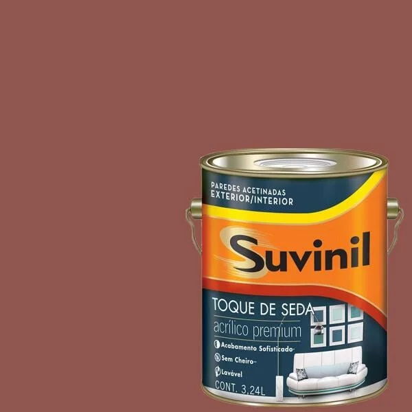 Tinta Acrílica Acetinada Suvinil Tomate Seco 3,6lts | MadeiraMadeira