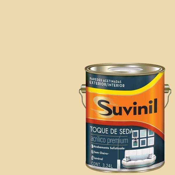 Tinta Acrílica Acetinada Suvinil Vanila 3,6lts | MadeiraMadeira