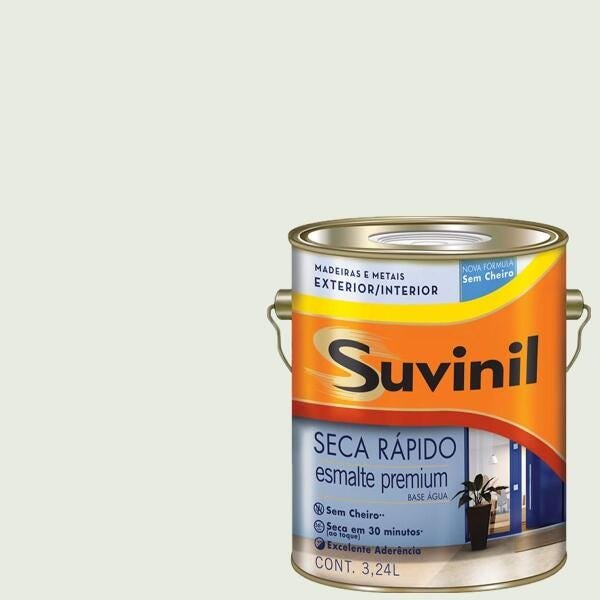 Tinta Esmalte Base Água Brilhante Suvinil Erva-doce 3,6lts | MadeiraMadeira