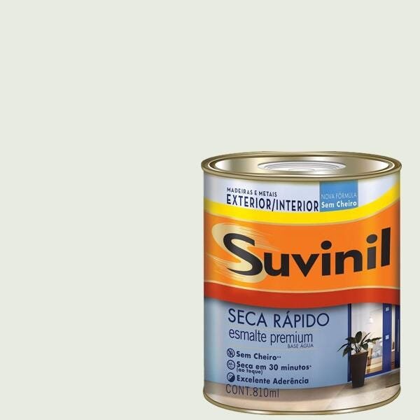Tinta Esmalte Base Água Brilhante Suvinil Erva-doce 900ml | MadeiraMadeira