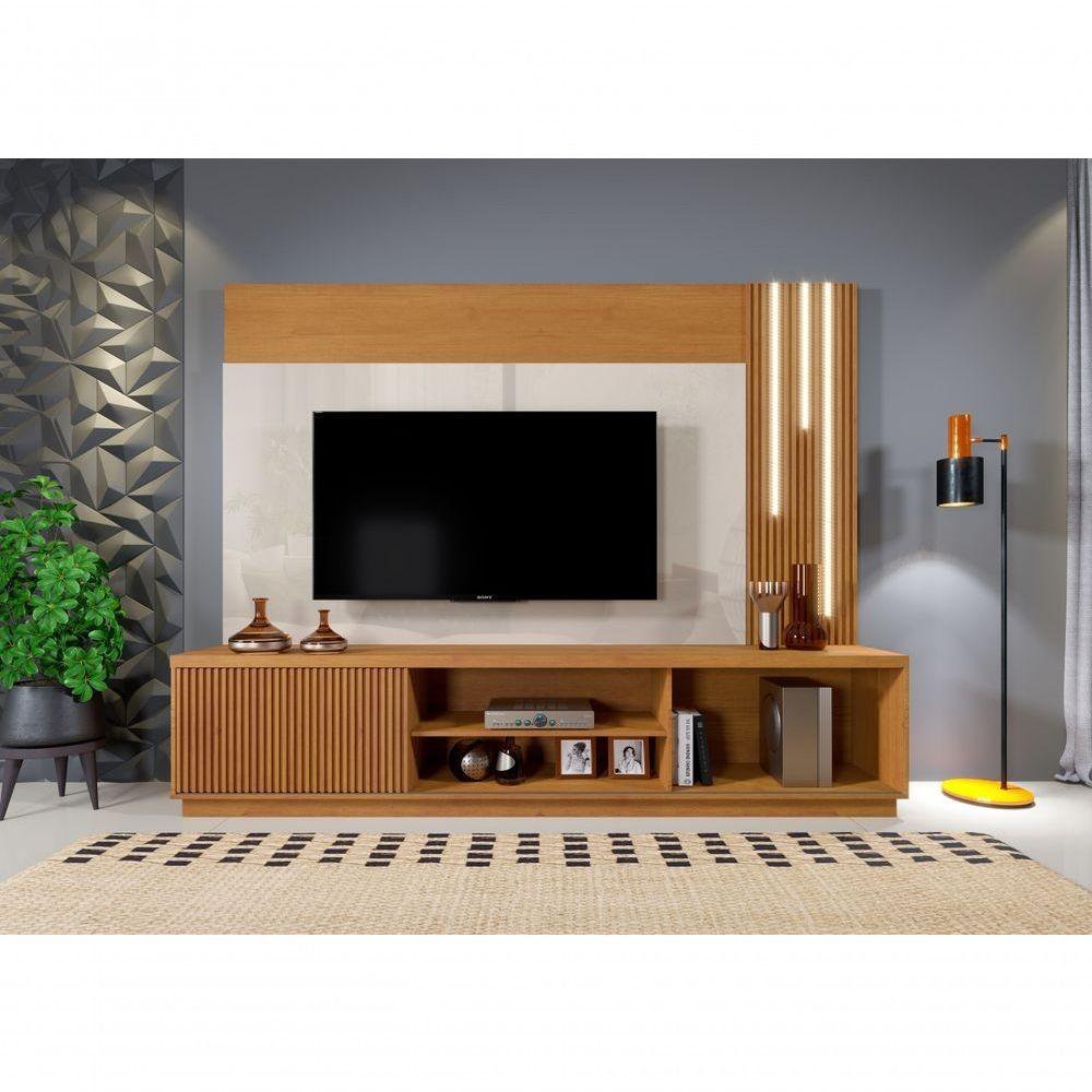 Home Para Tv Até 75'' Mavaular Naturalle / Off White | MadeiraMadeira