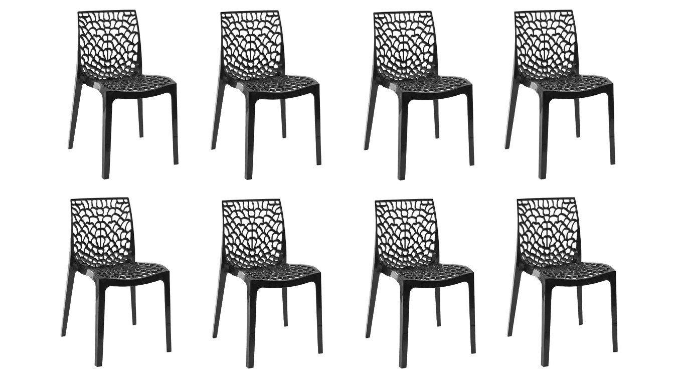 Cadeira Gruvyer Kit com 8 em Pp Cadeira Resistente para Área Externa e ...