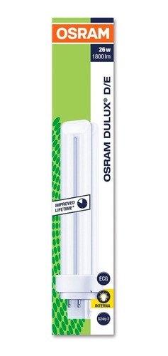 Osram - Lâmpada Fluorescente Dulux D/E 26W 840 Branco Neutro 4 Pinos G24q-3 | MadeiraMadeira