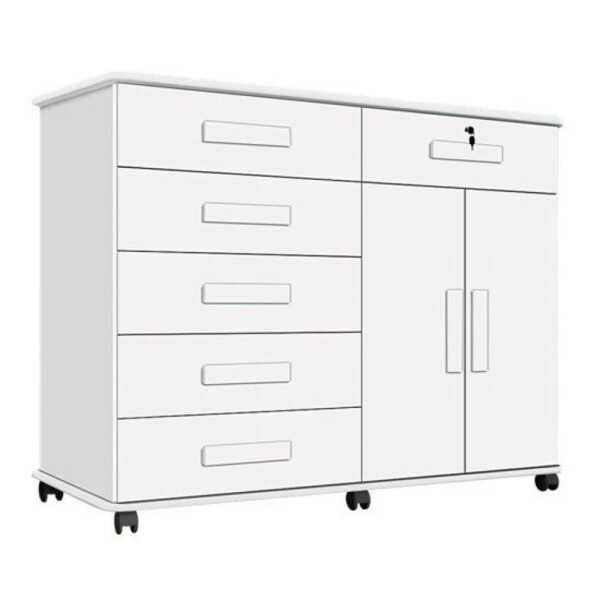 Cômoda 6 Gavetas e Sapateira Geval Gran Luxo Branco | MadeiraMadeira