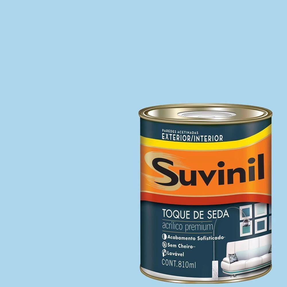 Tinta Acrílica Acetinada Suvinil Azul-Turquia 900Ml | MadeiraMadeira