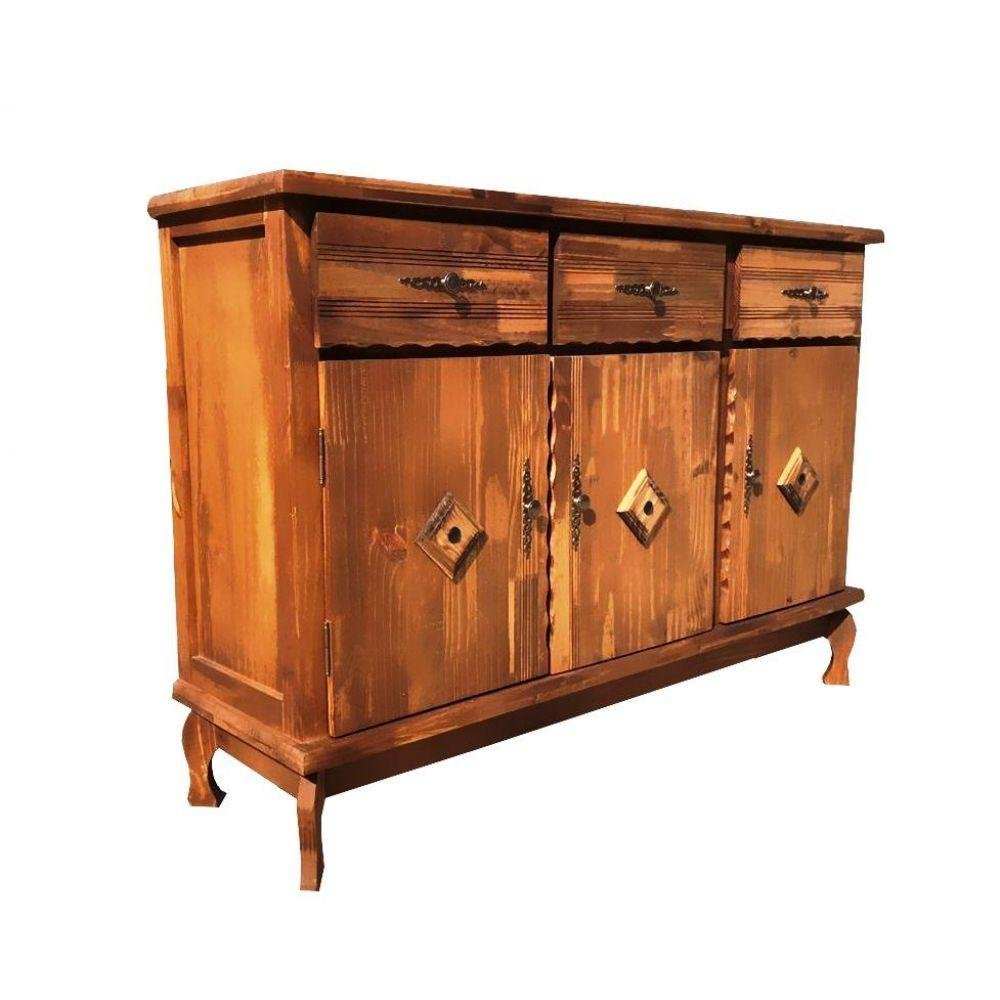 Balcão 3 Portas 3 Gavetas Pé Luís XV Móveis Rústicos Adelin ...