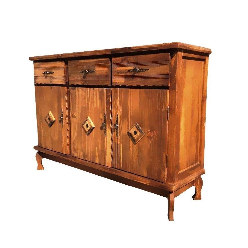 Balcão 3 Portas 3 Gavetas Pé Luís XV Móveis Rústicos Adelin ...